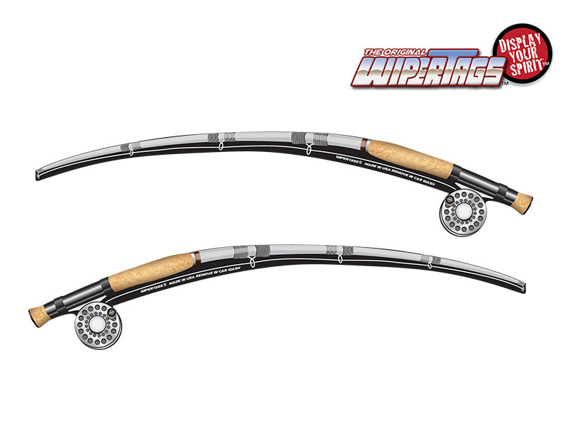 Fly Fishin' Rod and Reel WiperTag attach to rear car vehicle wiper ...