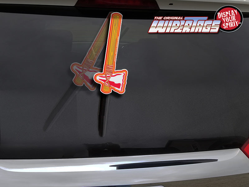 Chiefs Tomahawk crimson hatchet WiperTags chopping cover attach to rear ...