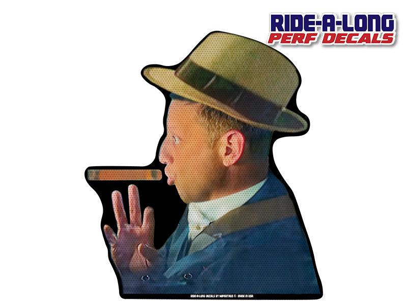 The Driving Crooner Tim Robinson with hat and cigar perforated backseat ...