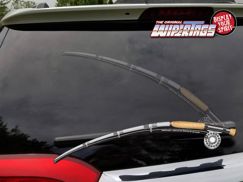 Fly Fishin' Rod and Reel WiperTag attach to rear car vehicle wiper ...