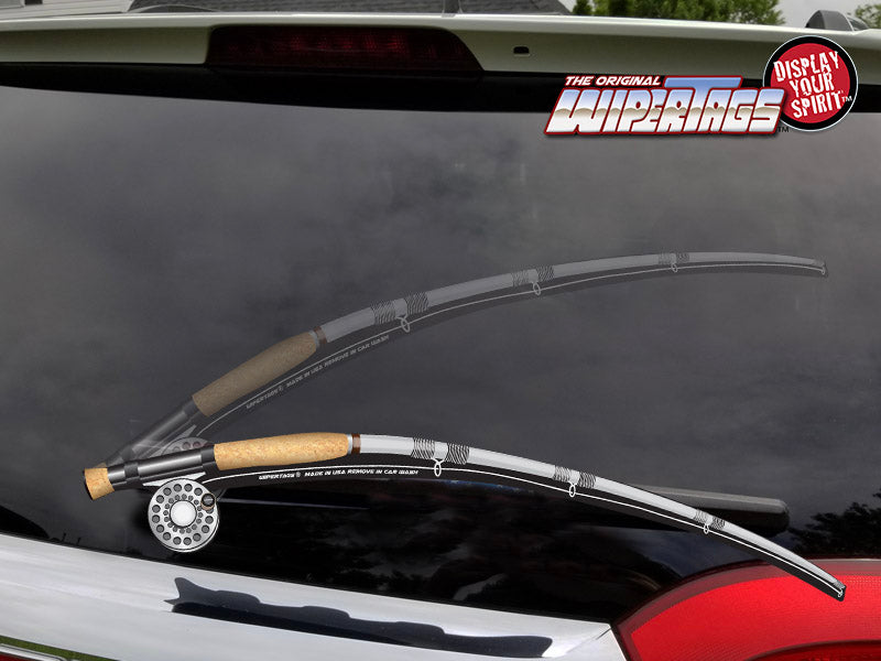 Fly Fishin' Rod and Reel WiperTag attach to rear car vehicle wiper ...