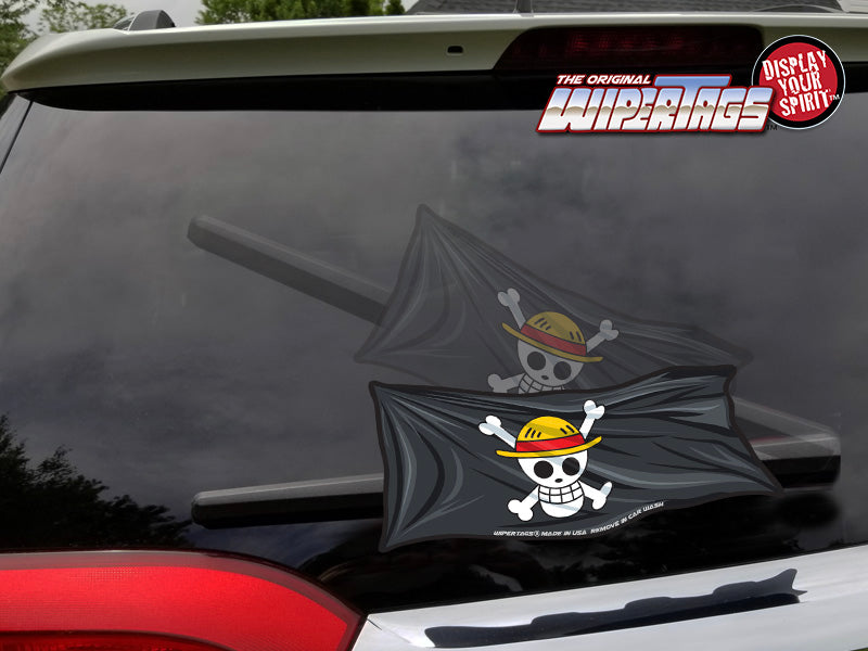 Jolly Roger Skull Pirate Flag WiperTag attach to rear wiper blades ...