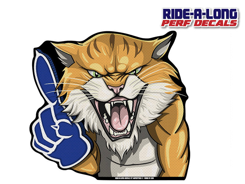 Wildcat Foam #1 Finger Mascot perforated backseat window decal sticker ...