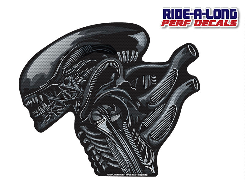 Alien xenomorph perforated backseat window decal sticker attach to rear ...