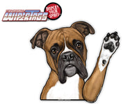 Boxer Waving Dog Decal WiperTag for rear windshield wiper | WiperTags