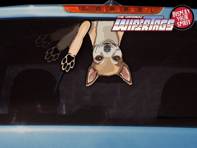 Bella Chihuahua Waving Paw WiperTag Decal for rear windshield wiper ...